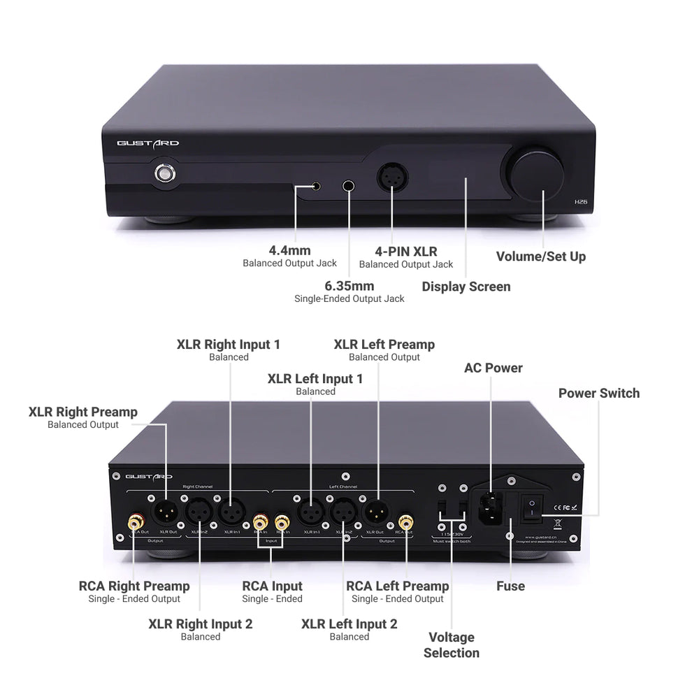 GUSTARD H26 Fully Balanced Class A Headphone Amplifier