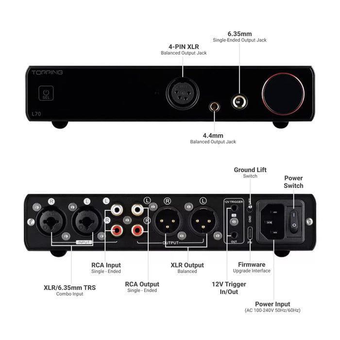 TOPPING L70 Full Balanced NFCA Headphone Amplifier