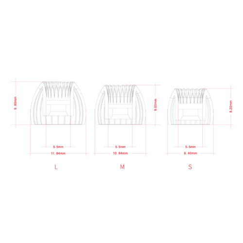 Moondrop Spring Tips Silicone Eartips (3 Pairs)